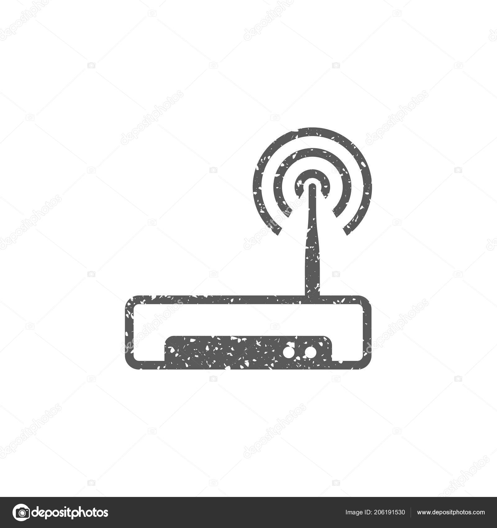 Router Icon Grunge Texture Isolated White Background Stock Vector by ...