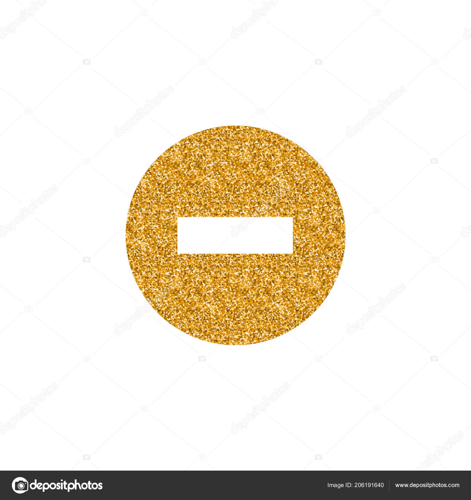 Stop Sign Icon Gold Glitter Texture Sparkle Luxury Style Vector Stock ...