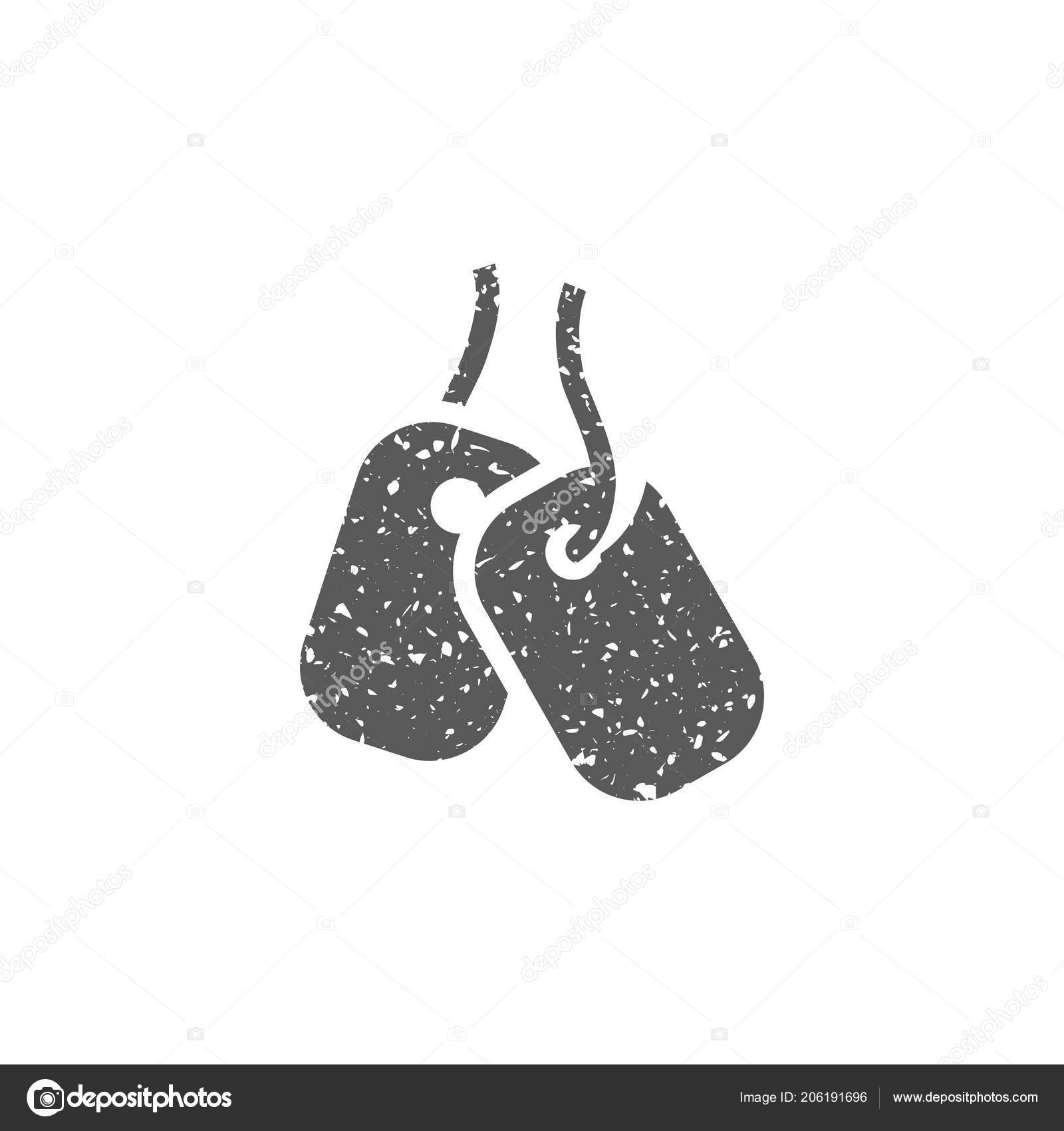 Dog Tags Icon Grunge Texture Isolated White Background Stock Vector ...