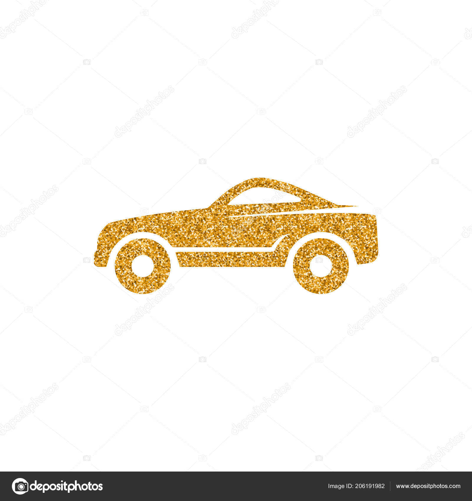 Car Icon Gold Texture Isolated White Background Stock Vector Image by ...