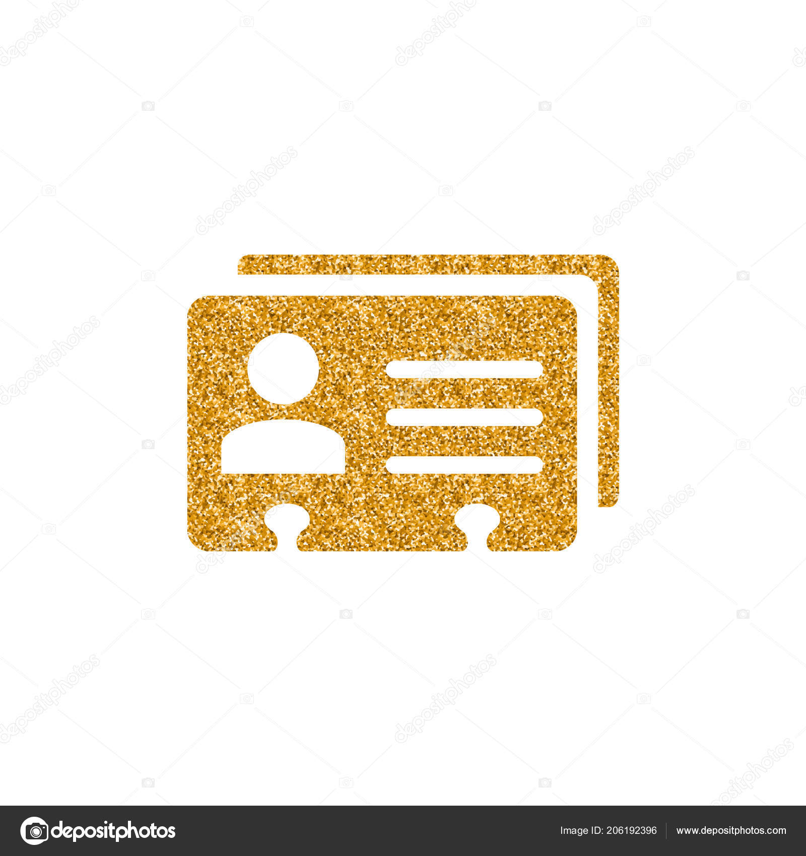 Card Icon Gold Glitter Texture Isolated White Background Stock Vector ...