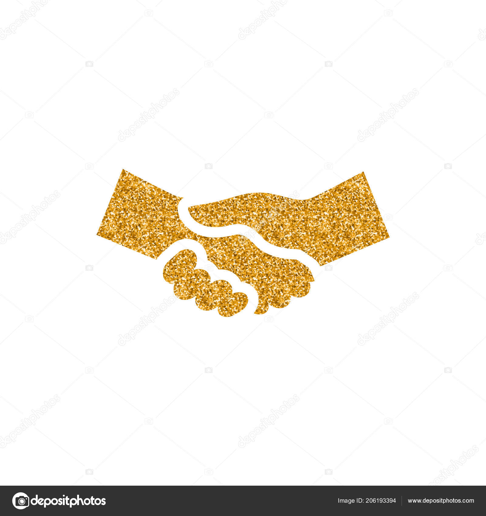Handshake Icon Gold Glitter Texture Vector Illustration Stock Vector by ...