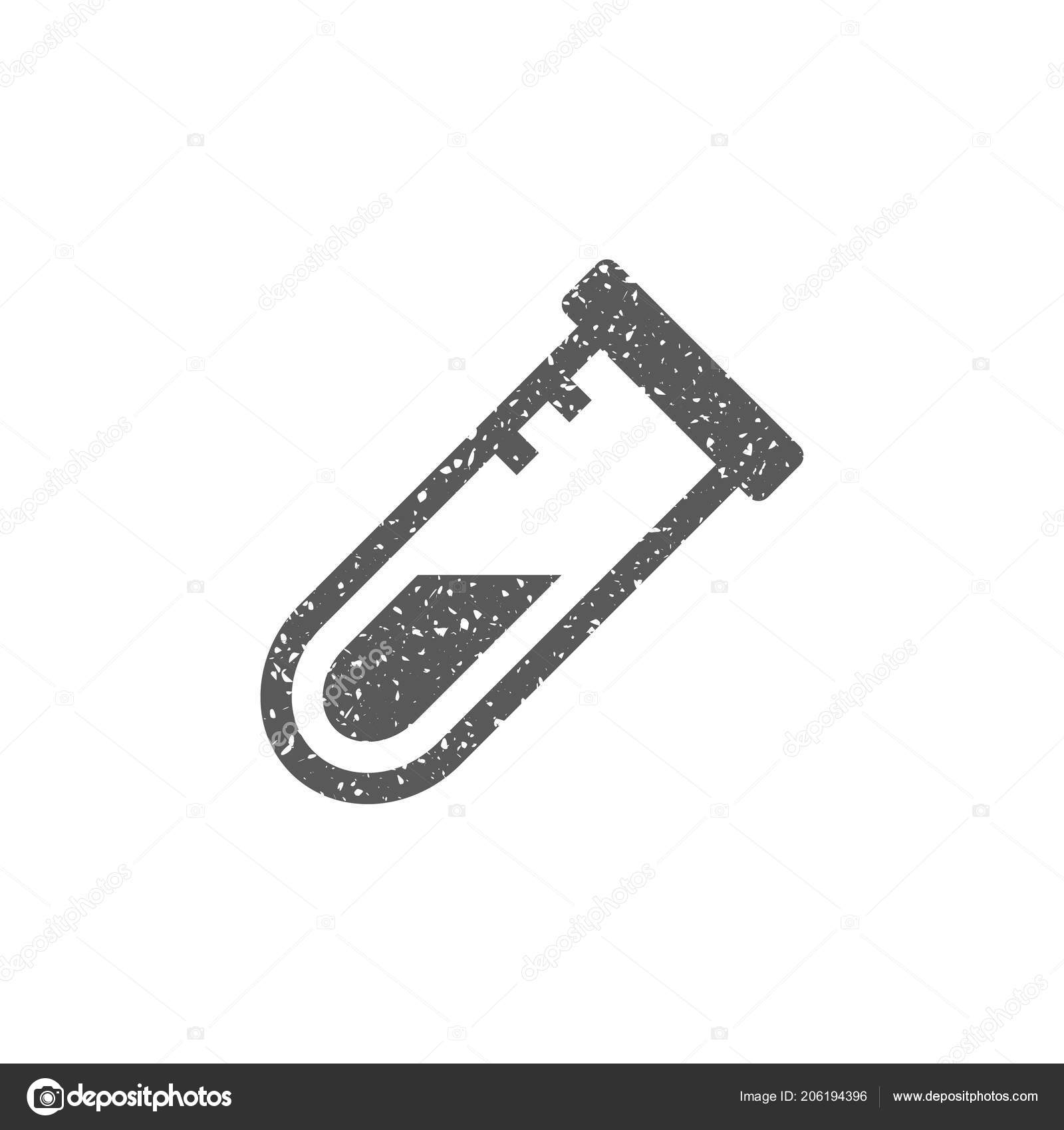 Test Tube Icon Grunge Texture Isolated White Background Stock Vector by ...