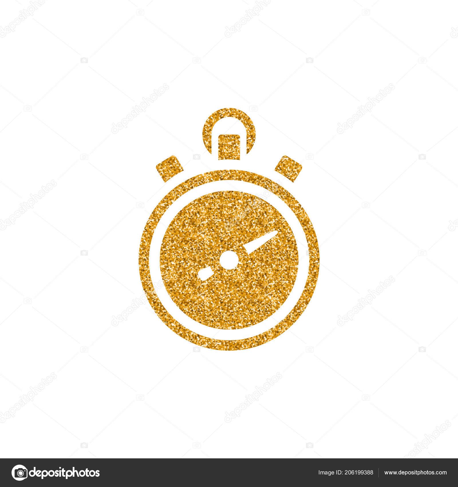 Stopwatch Icon Gold Glitter Texture Vector Illustration Stock Vector by ...