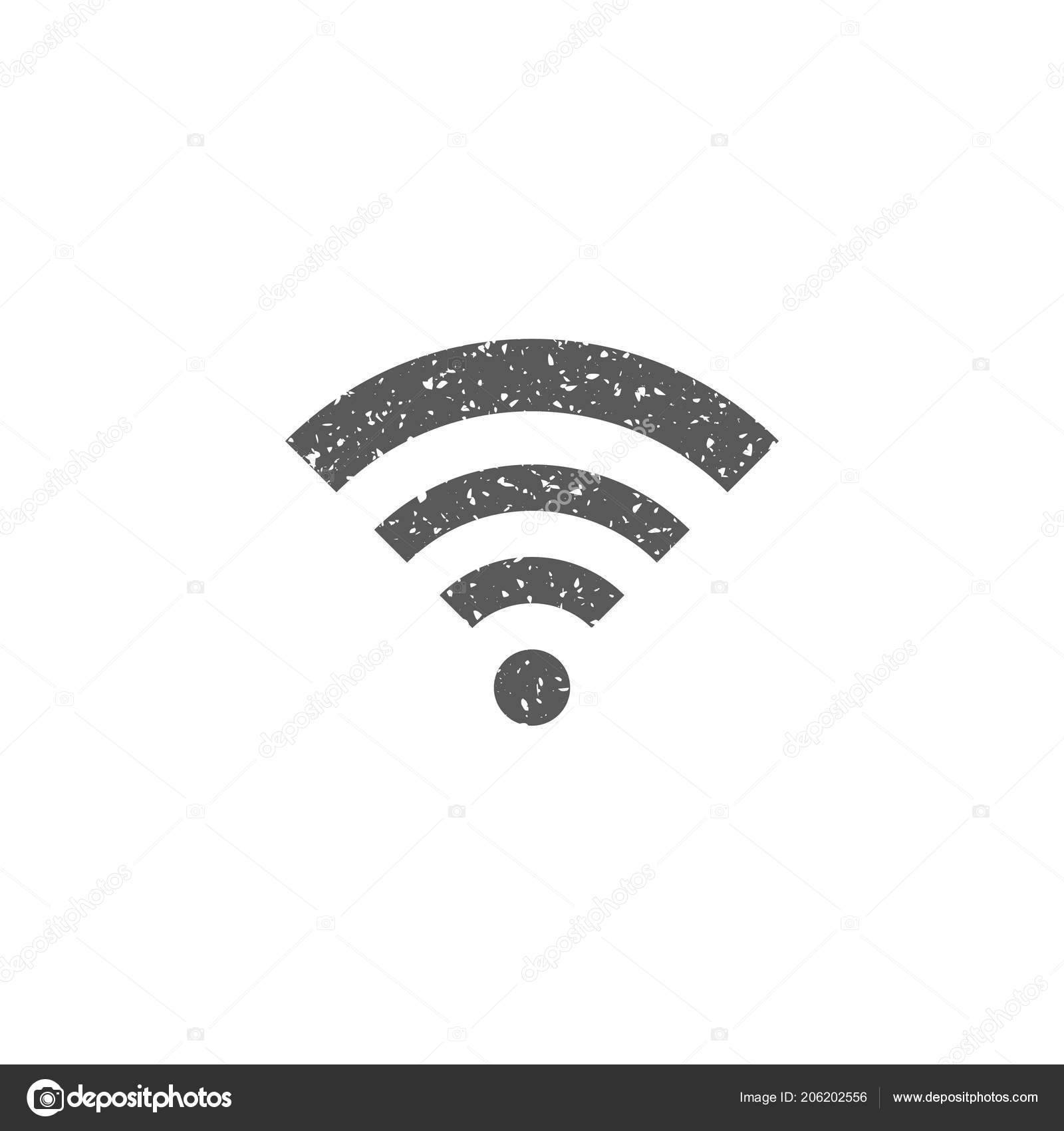 Wifi Symbol Icon Grunge Texture Isolated White Background Stock Vector ...