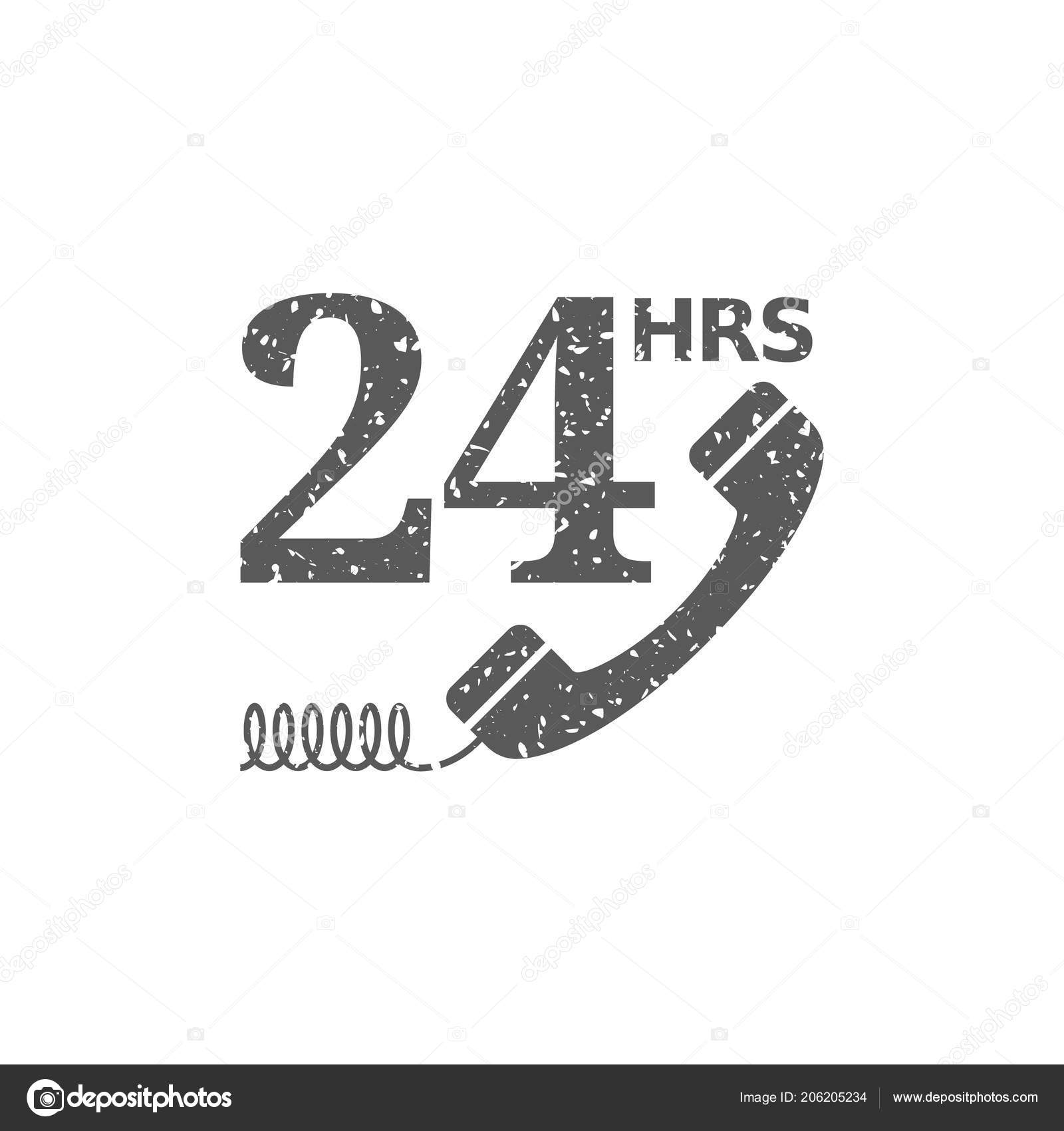 Hours Service Icon Grunge Texture Isolated White Background Stock ...