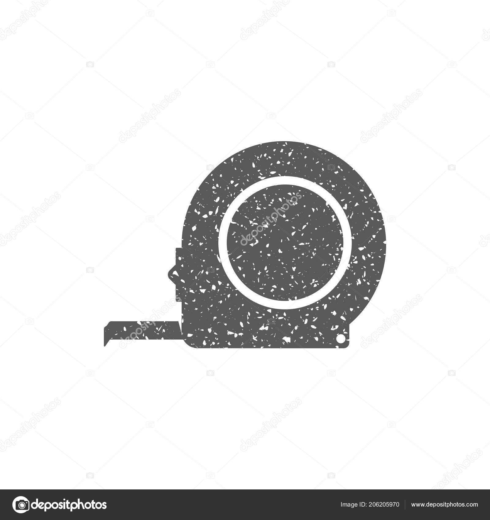 Measuring Tape Icon Grunge Texture Isolated White Background Stock ...