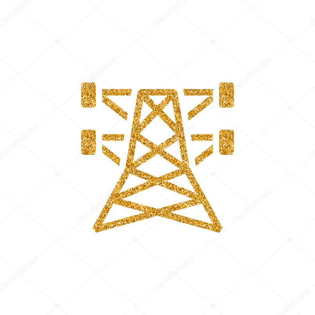 Icono Pilón Textura Brillo Dorado Sparkle Lujo Estilo Vector ...