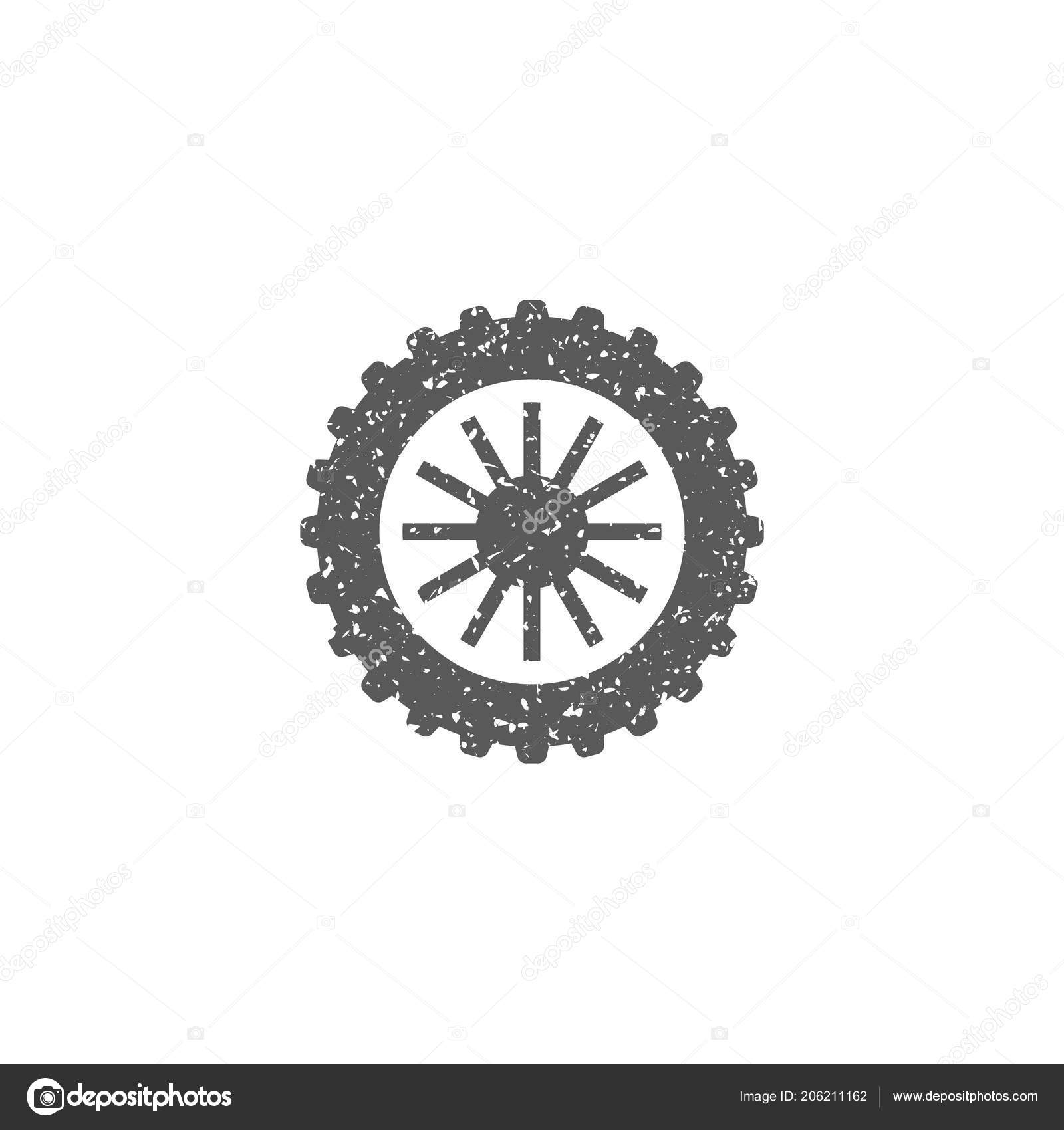 Motorcycle Tire Icon Grunge Texture Isolated White Background Stock ...