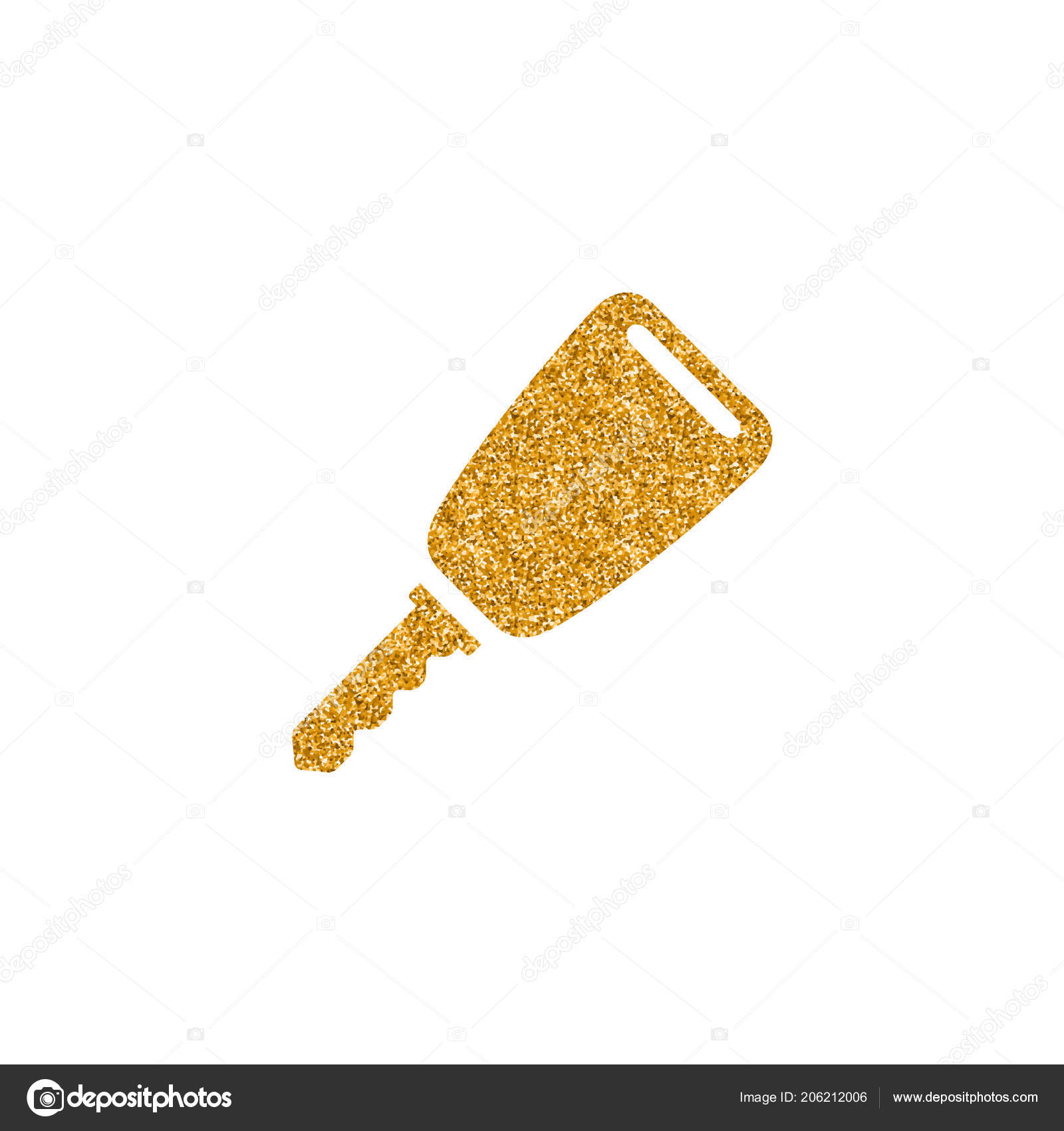 Key Icon Gold Glitter Texture Isolated White Background Stock Vector by ...