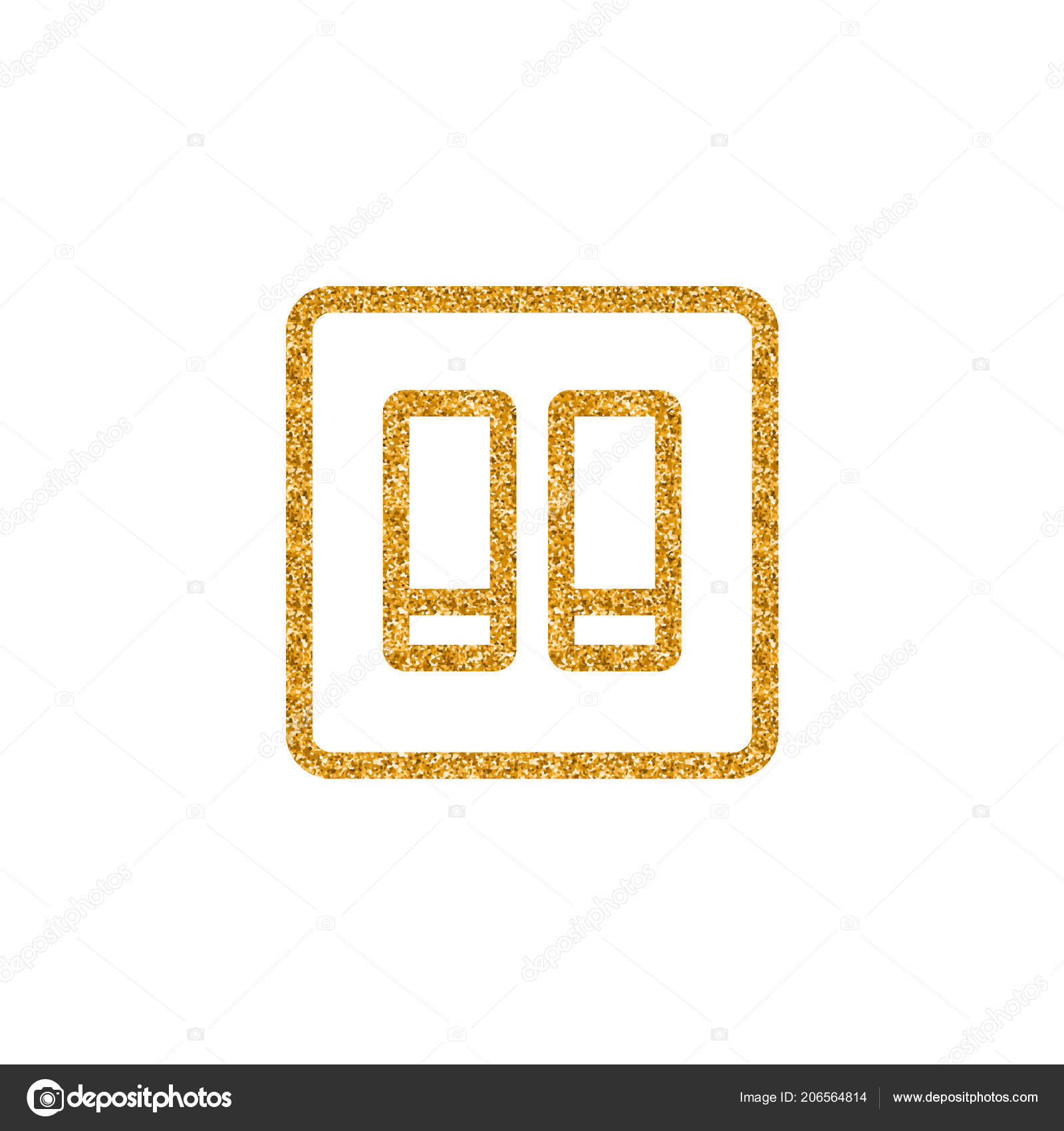 Elektrisches Schalter Symbol Goldener Glitzertextur Funkeln Luxus Stil ...