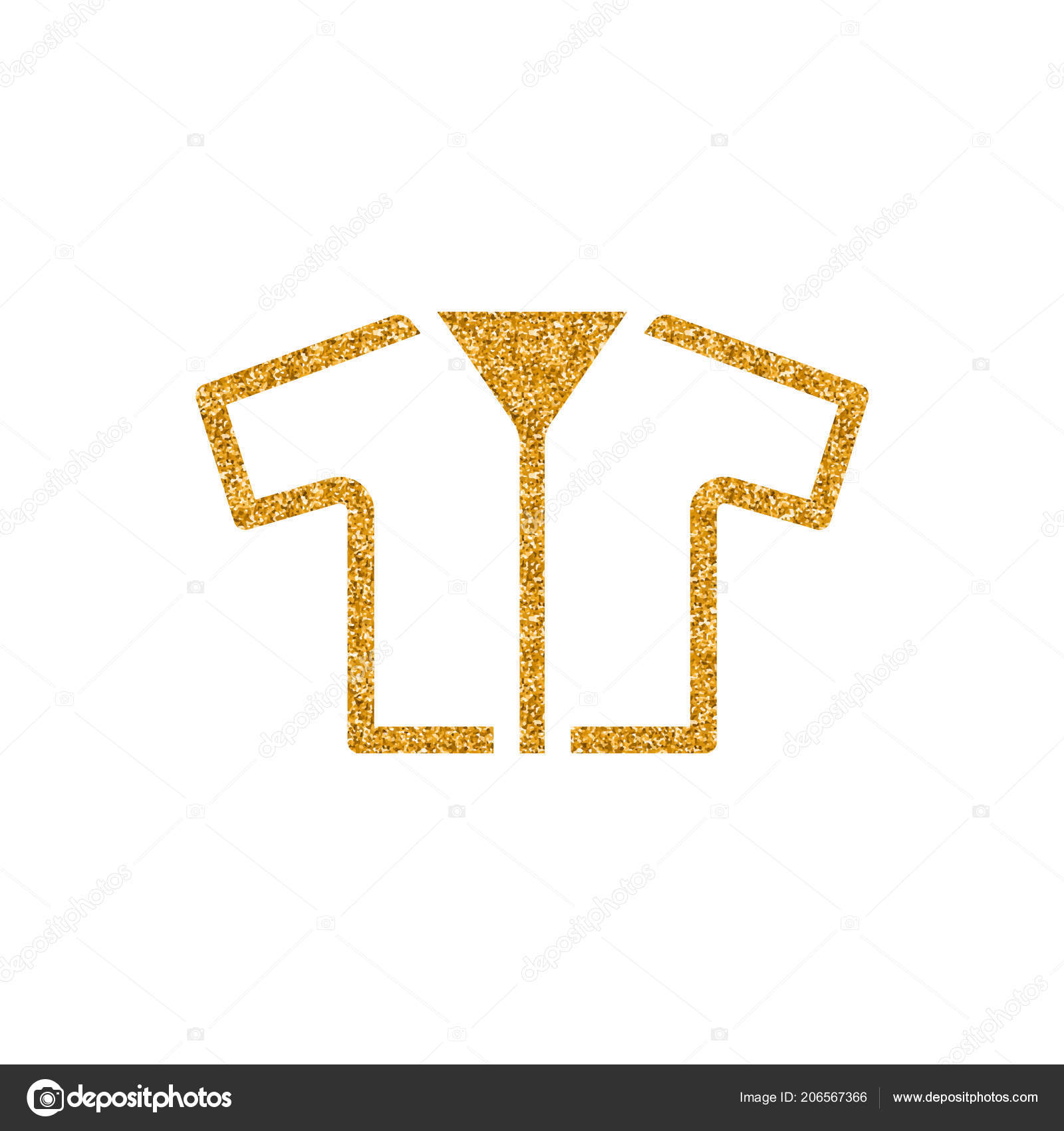 Shirt Icon Gold Glitter Texture Sparkle Luxury Style Vector ...