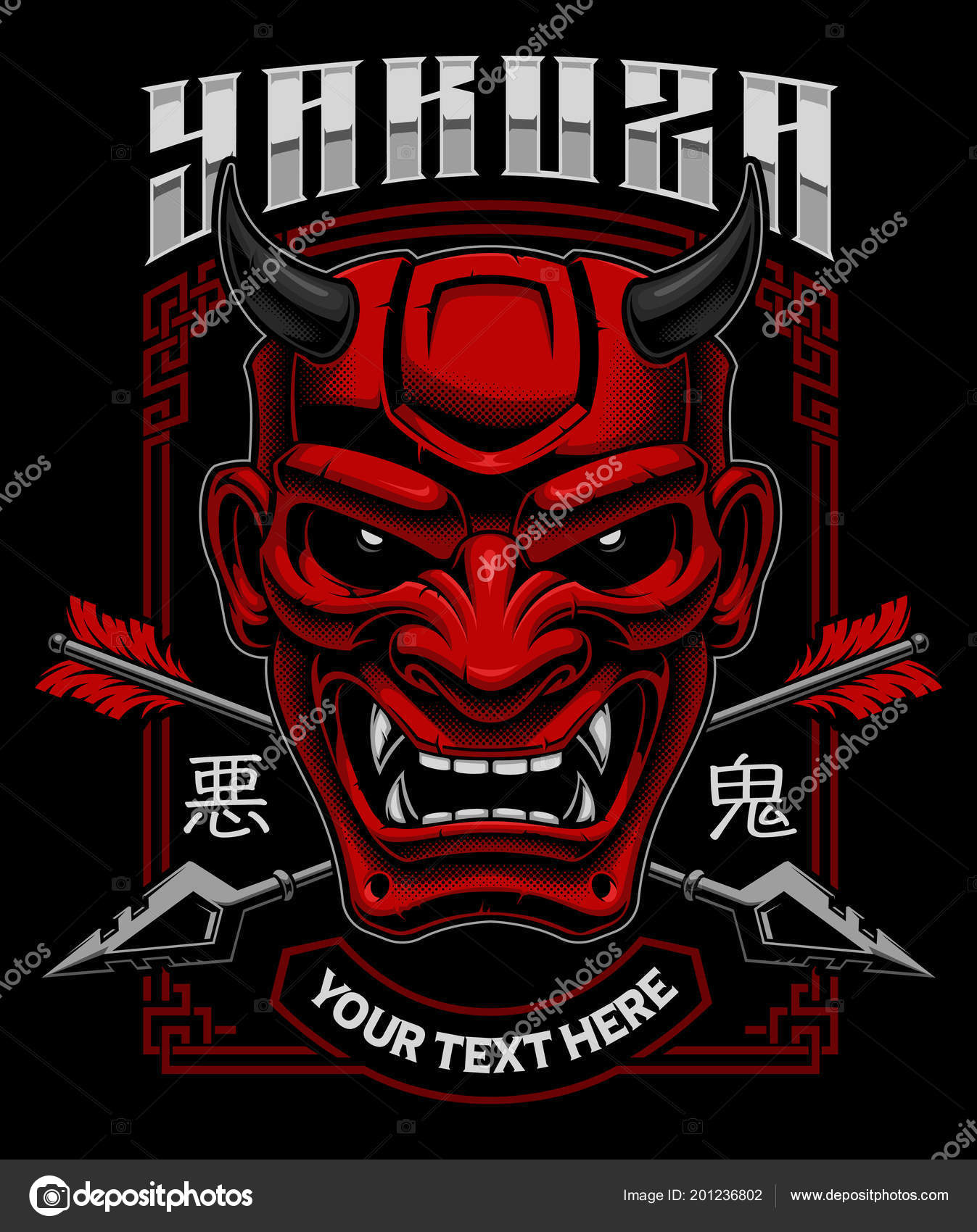 Japanese demon art | Japanese demon art. — Stock Vector © Kasyanov ...