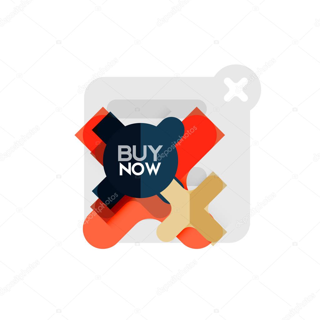 Diseño plano cruz forma geométrica pegatina icono, diseño de estilo de ...