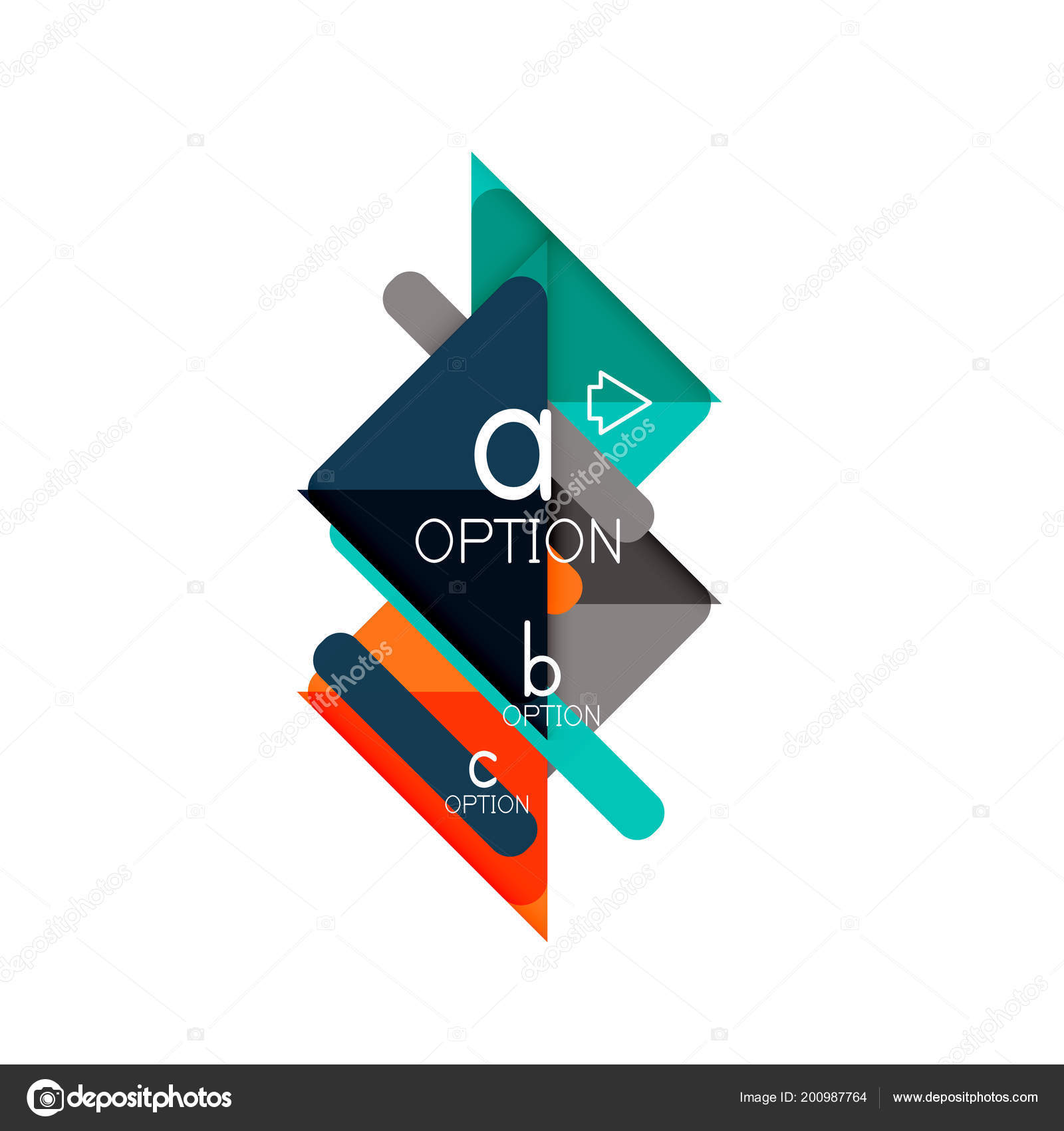 Triangle data visualization design, option infographic layout Stock ...