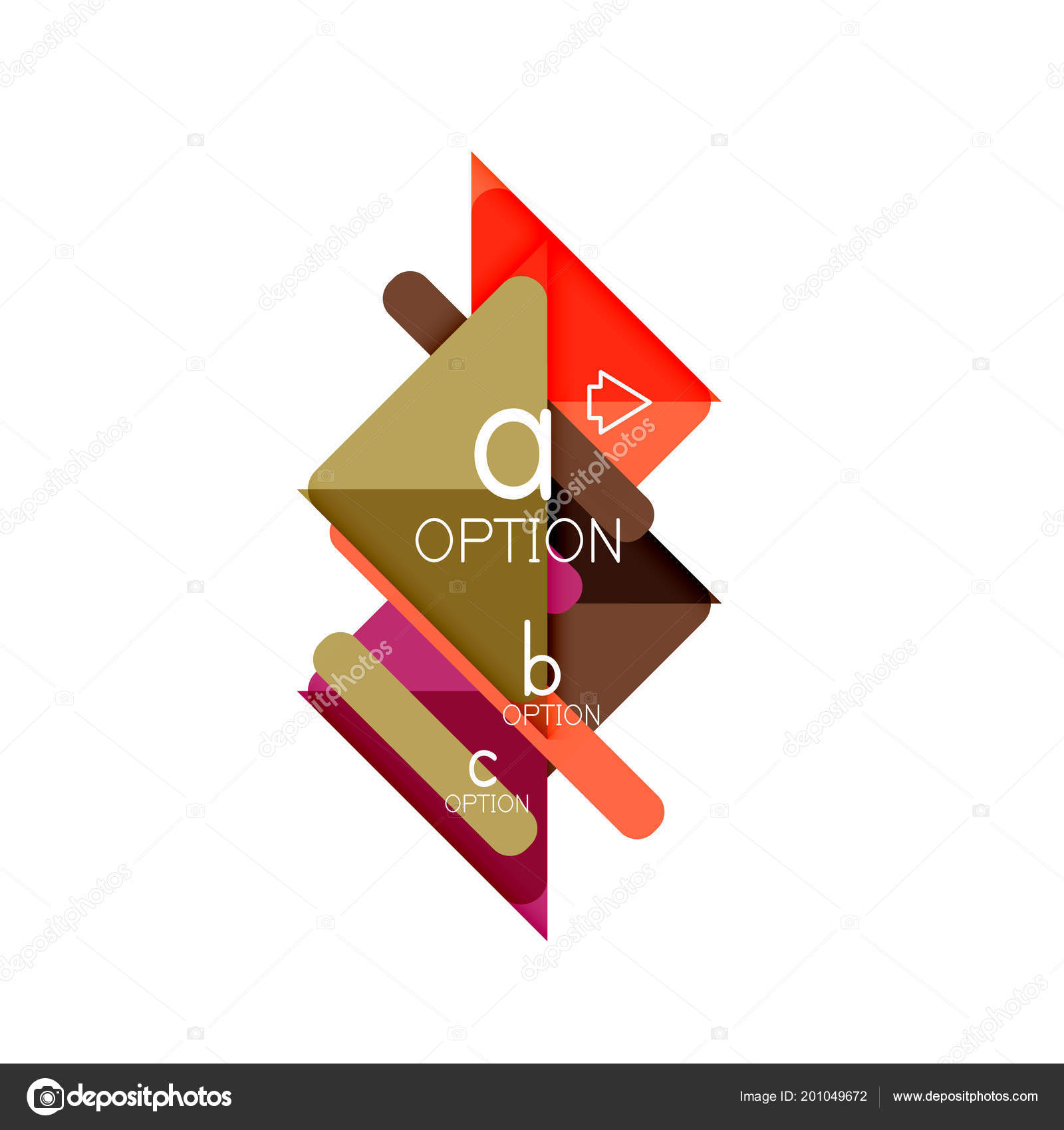 Triangle data visualization design, option infographic layout Stock ...