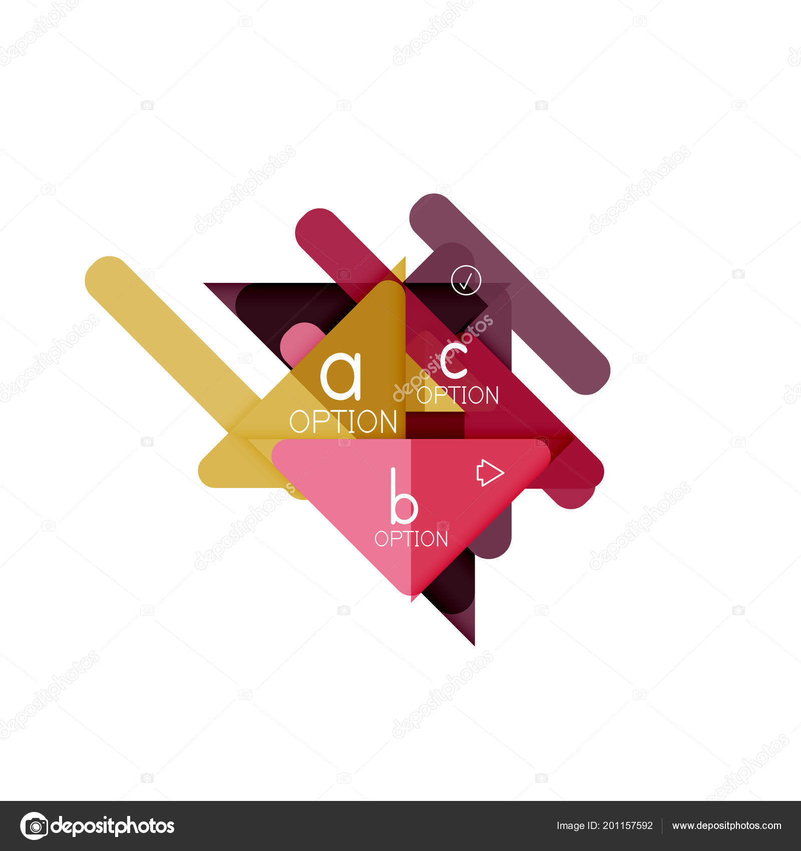 Triangle data visualization design, option infographic layout Stock ...