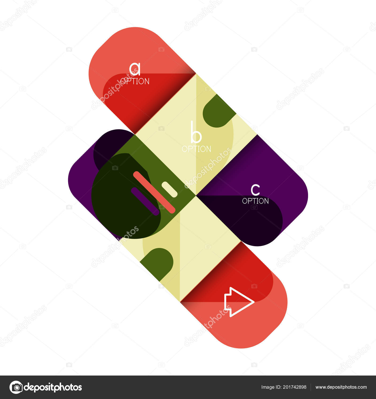 Infographics option and step by step in rounded squares, element of ...