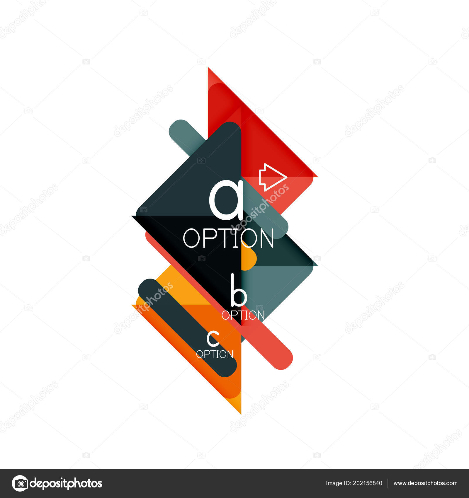 Triangle data visualization design, option infographic layout Stock ...