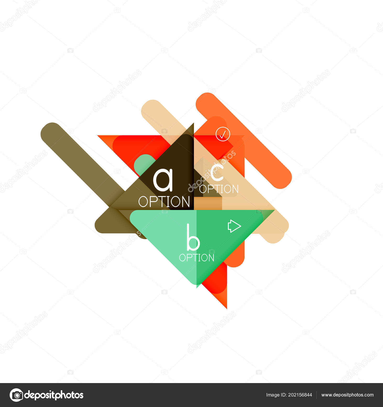 Triangle data visualization design, option infographic layout Stock ...