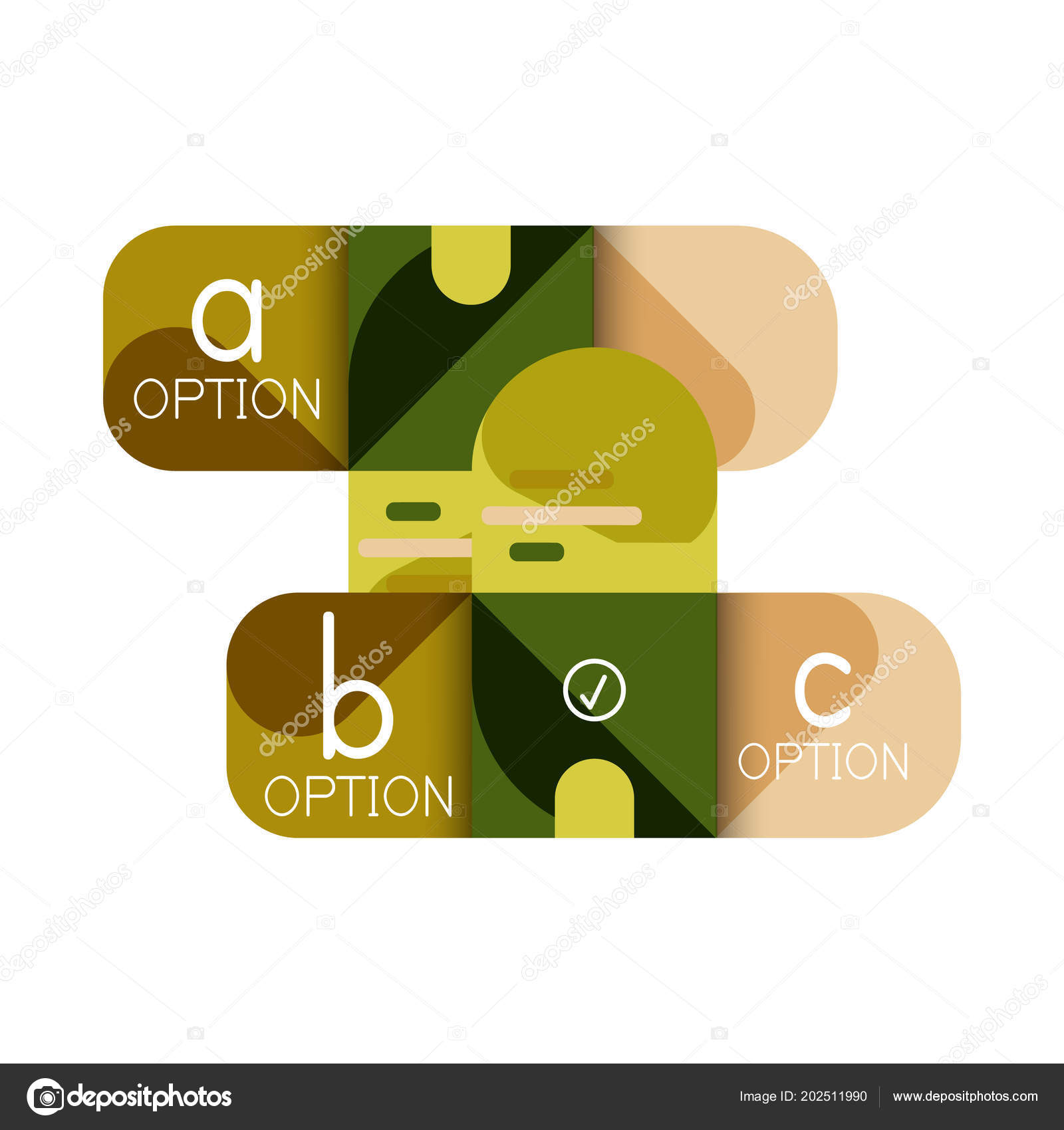 Infographics option and step by step in rounded squares, element of ...