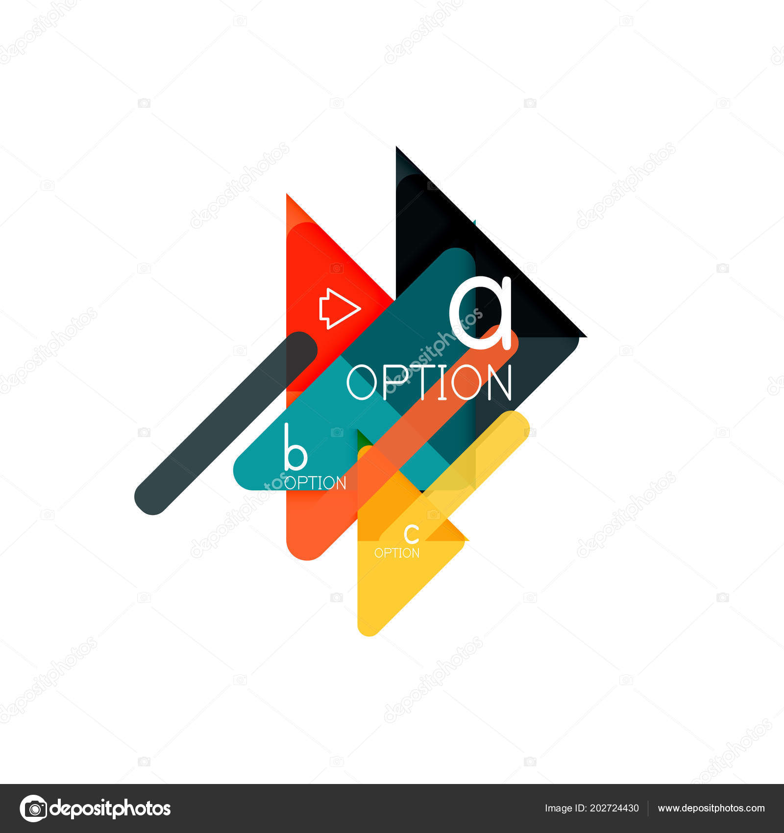 Triangle data visualization design, option infographic layout Stock ...