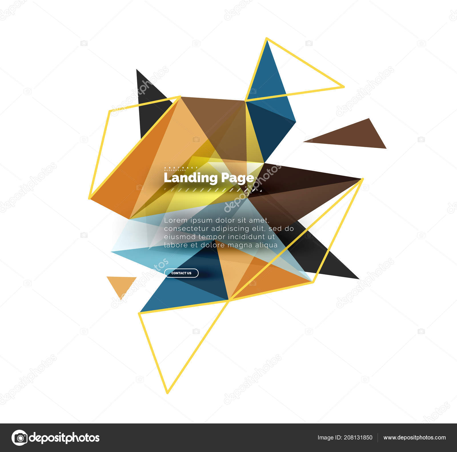 Triangular design abstract background, landing page. Low poly style ...