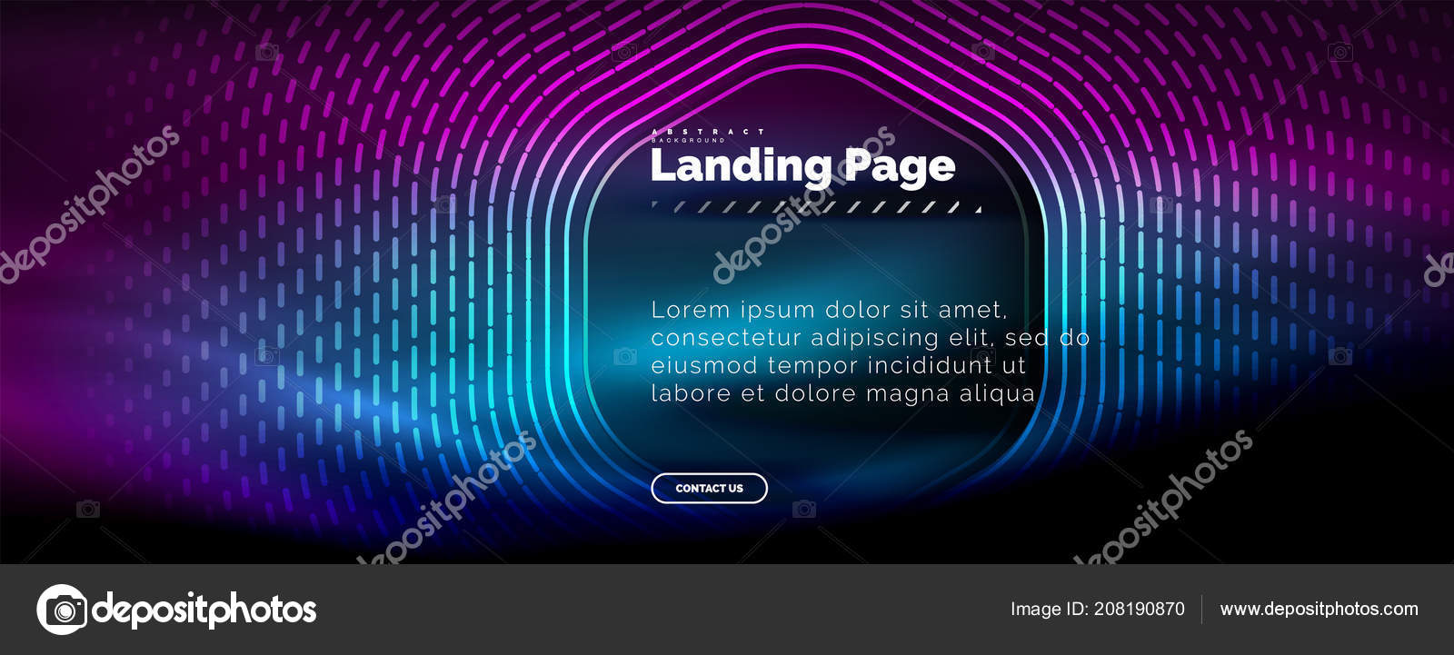 Neon glowing techno hexagon shape lines, hi-tech futuristic abstract ...