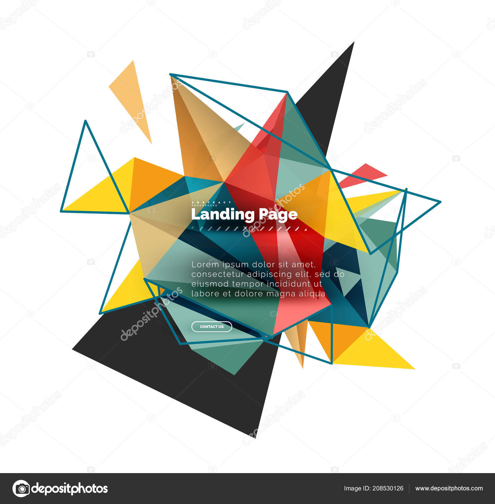 Triangular design abstract background, landing page. Low poly style ...