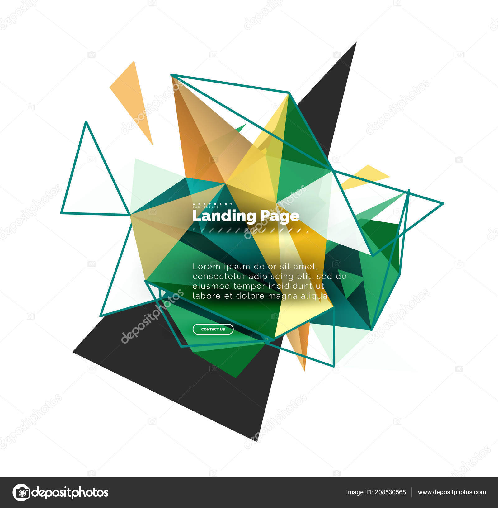 Triangular design abstract background, landing page. Low poly style ...