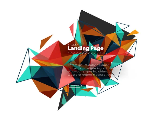 Triangular design abstract background, landing page. Low poly style ...