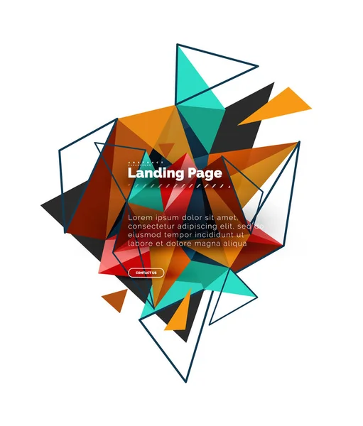 Triangular design abstract background, landing page. Low poly style ...