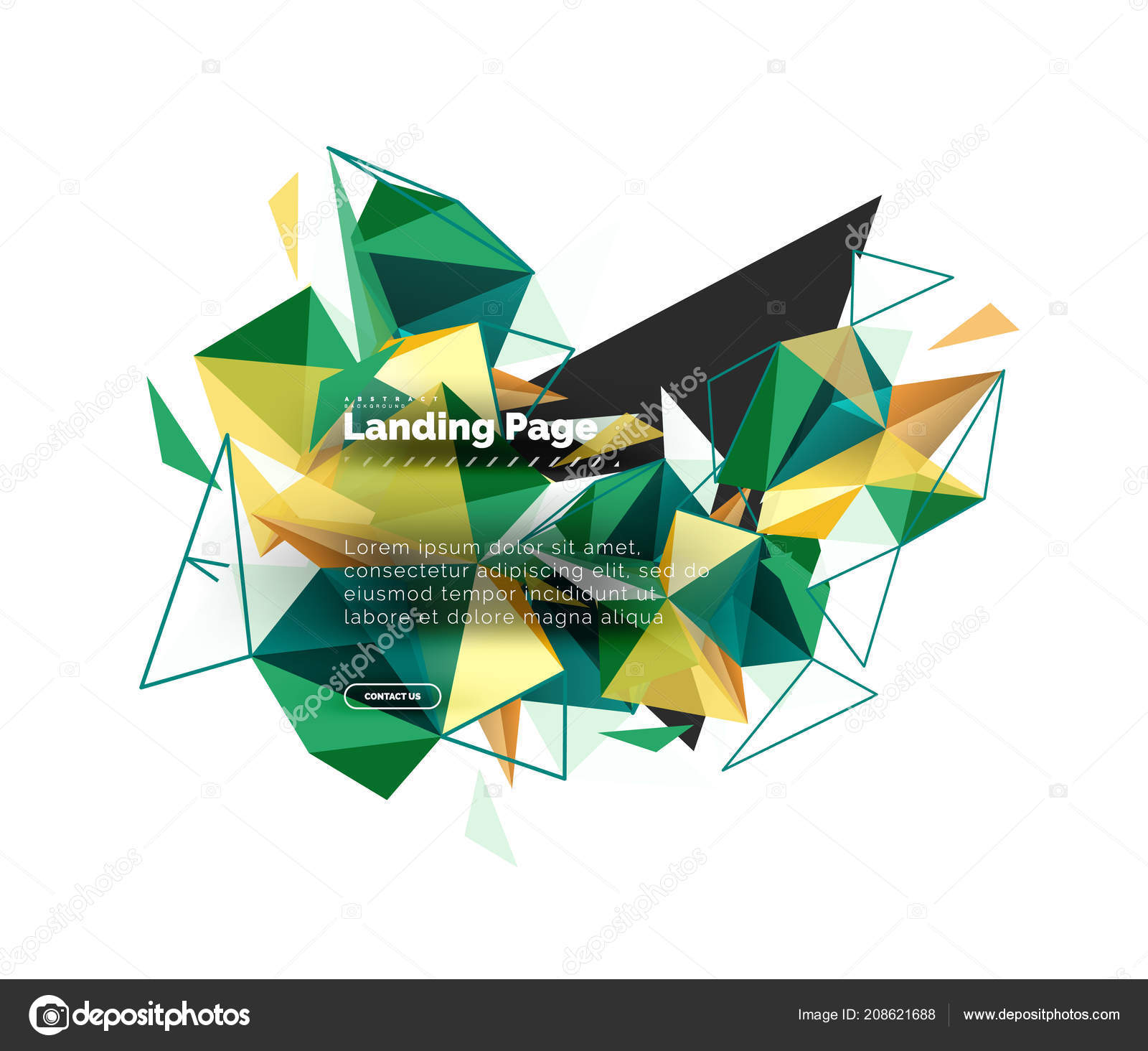 Triangular design abstract background, landing page. Low poly style ...