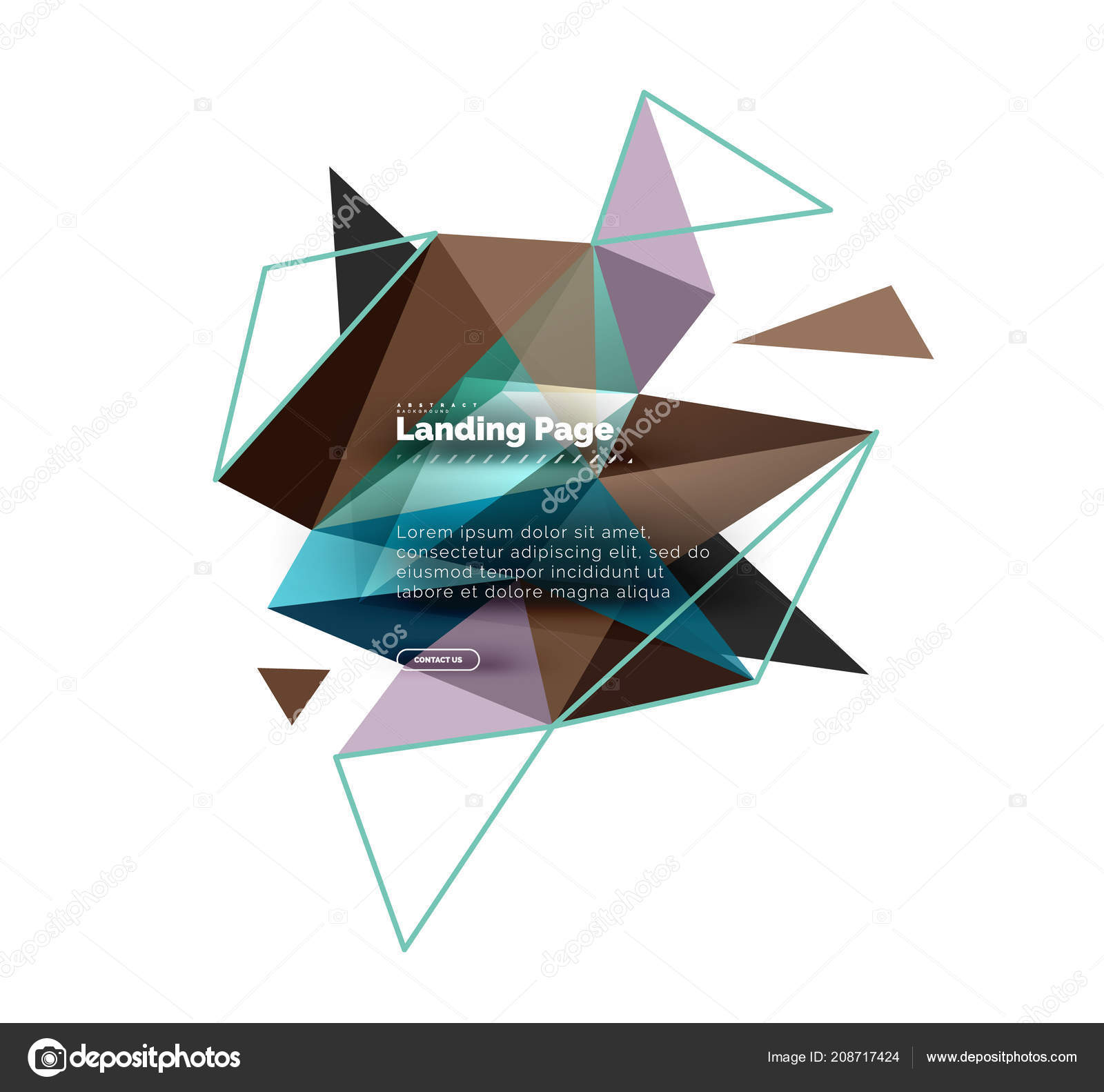 Triangular design abstract background, landing page. Low poly style ...