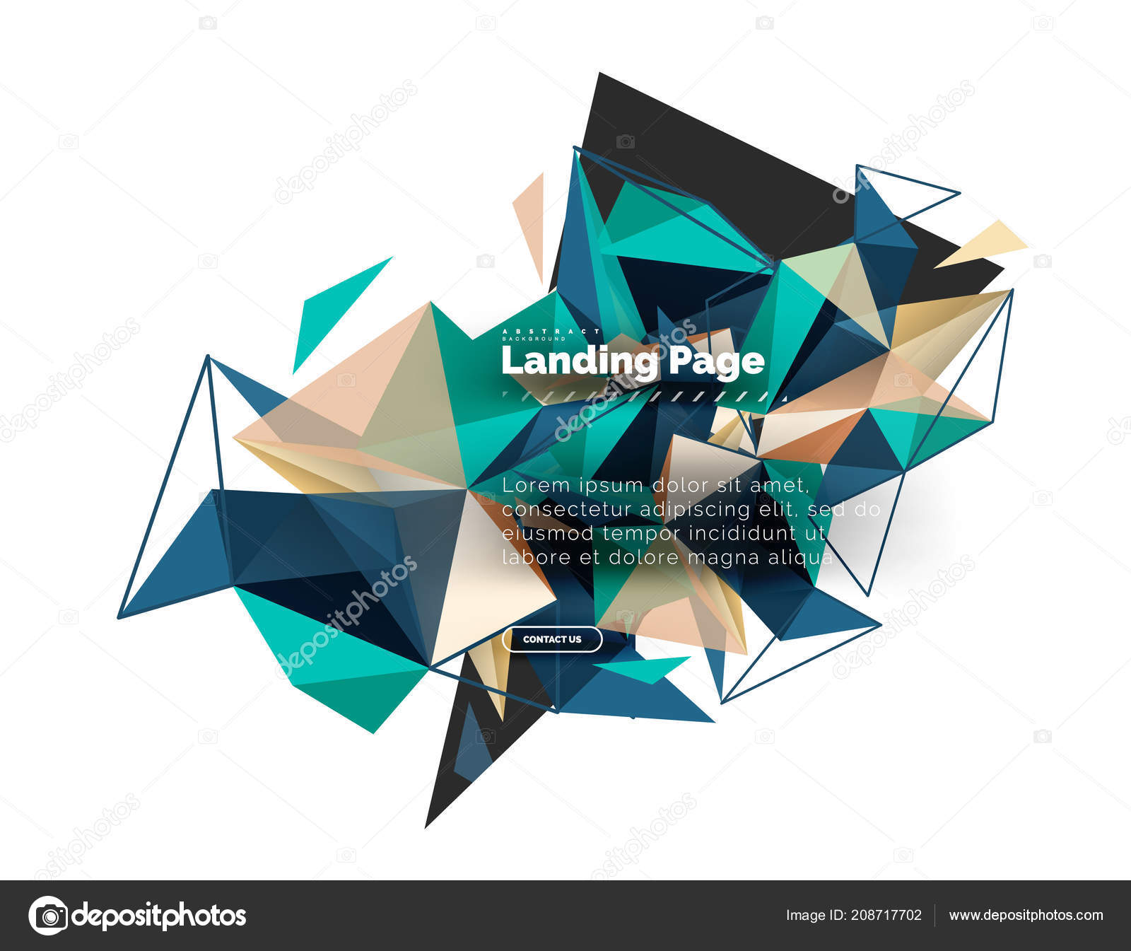 Triangular design abstract background, landing page. Low poly style ...