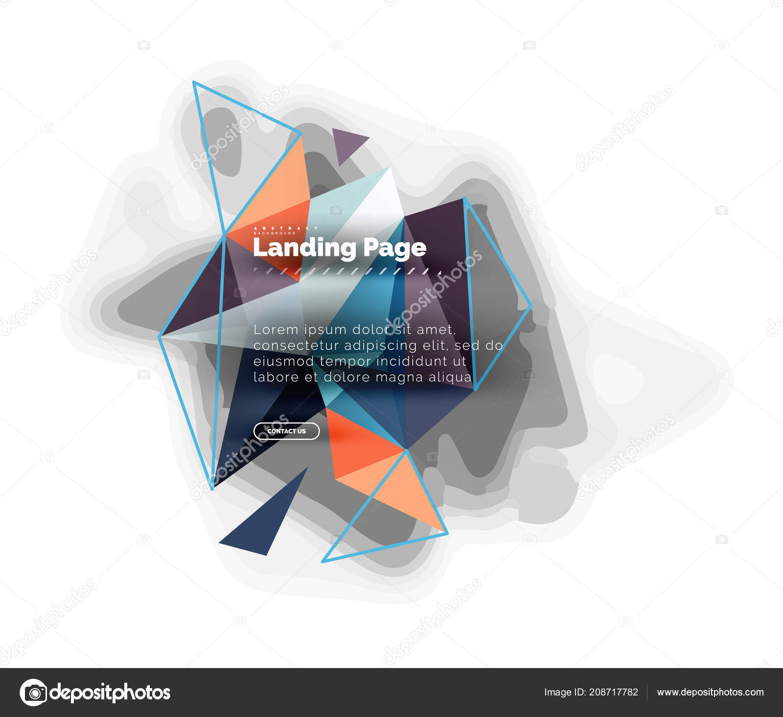 Triangular design abstract background, landing page. Low poly style ...