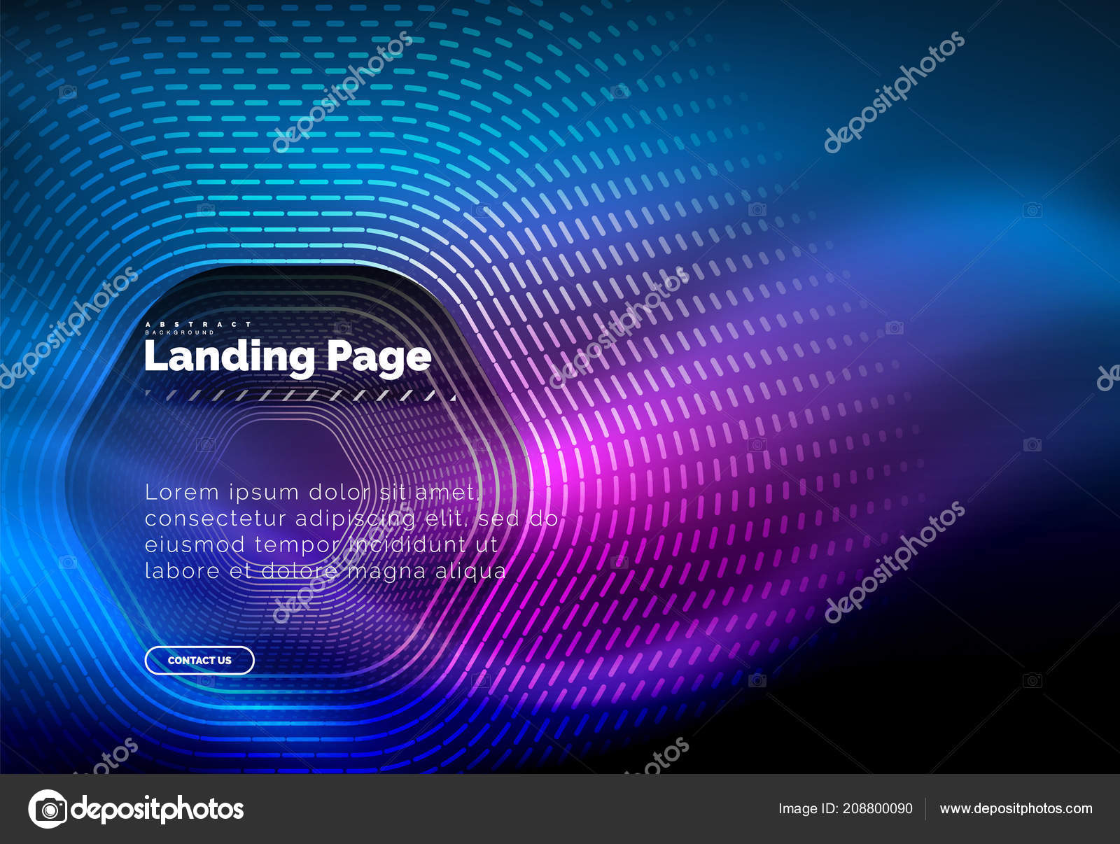 Neon glowing techno hexagon shape lines, hi-tech futuristic abstract ...