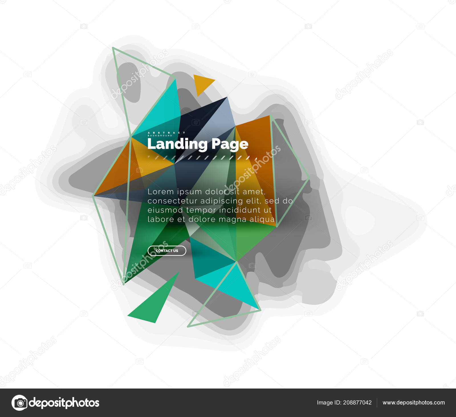 Triangular design abstract background, landing page. Low poly style ...
