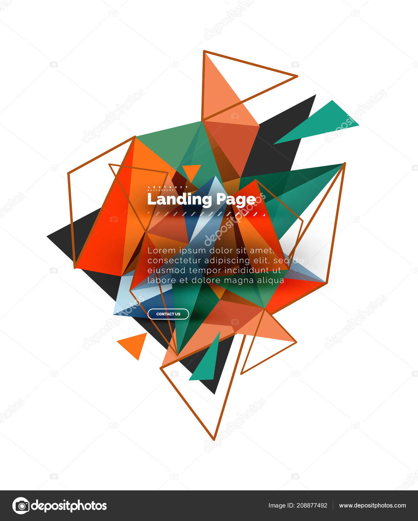 Triangular design abstract background, landing page. Low poly style ...