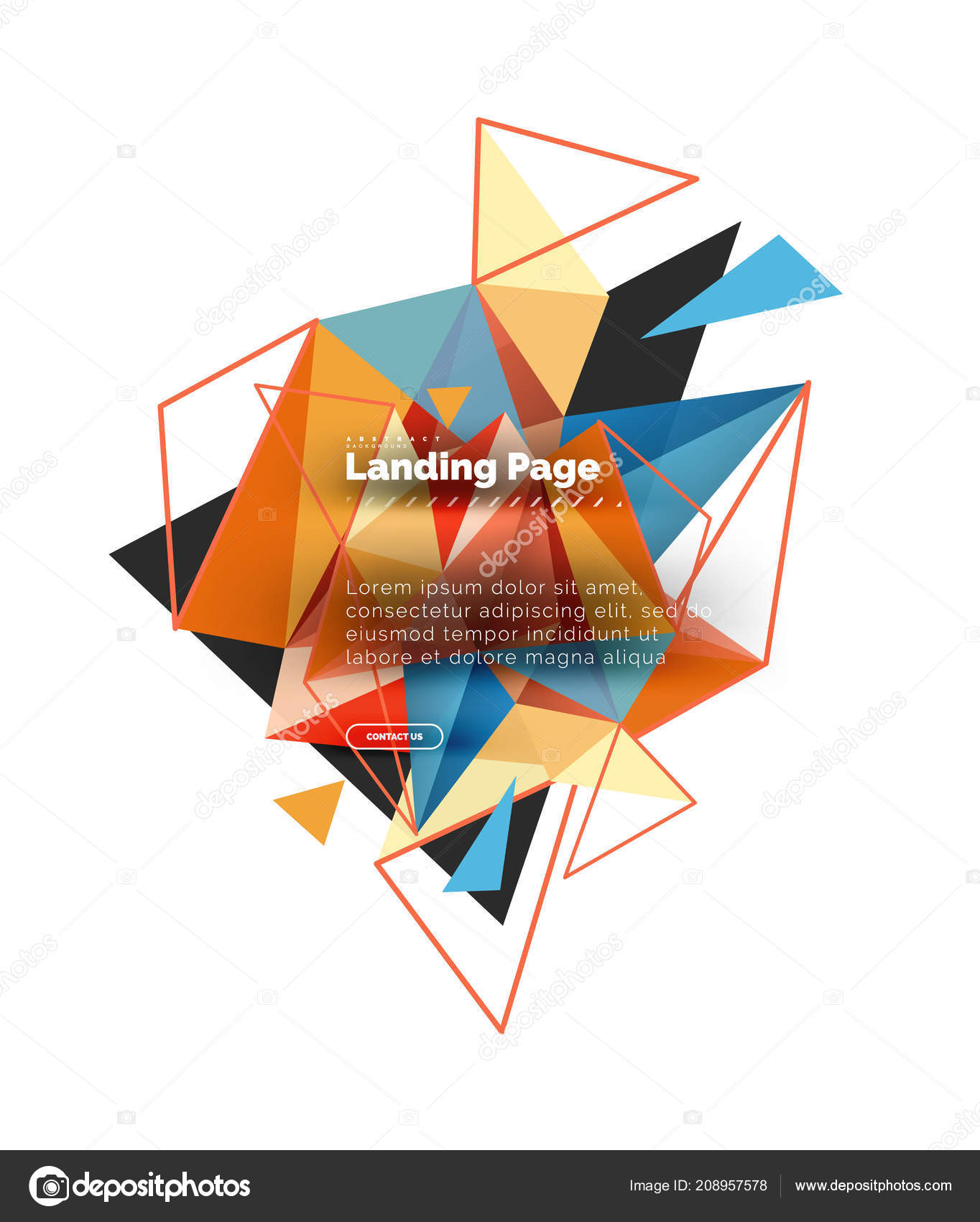 Triangular Design Abstract Background Landing Page Low Poly Style ...