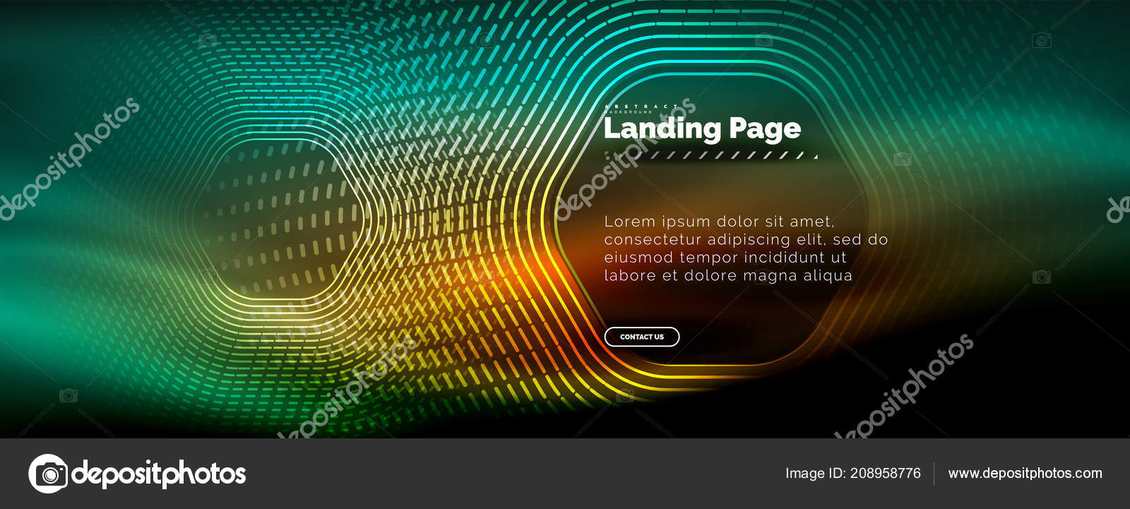 Neon glowing techno hexagon shape lines, hi-tech futuristic abstract ...