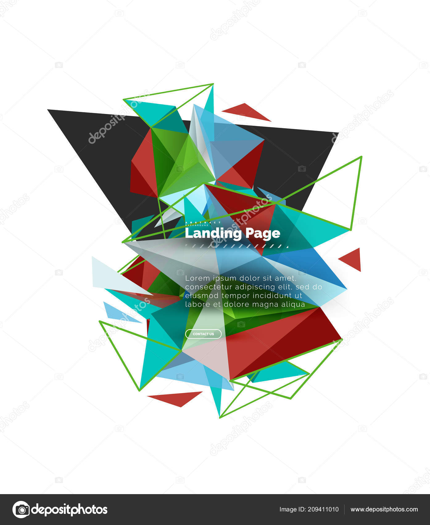 Triangular design abstract background, landing page. Low poly style ...