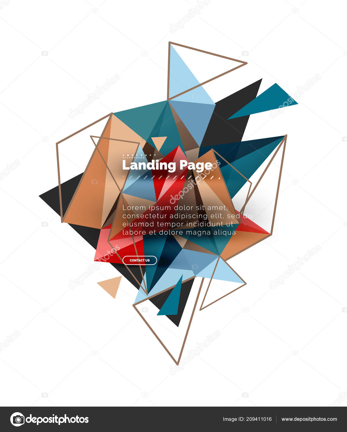 Triangular design abstract background, landing page. Low poly style ...