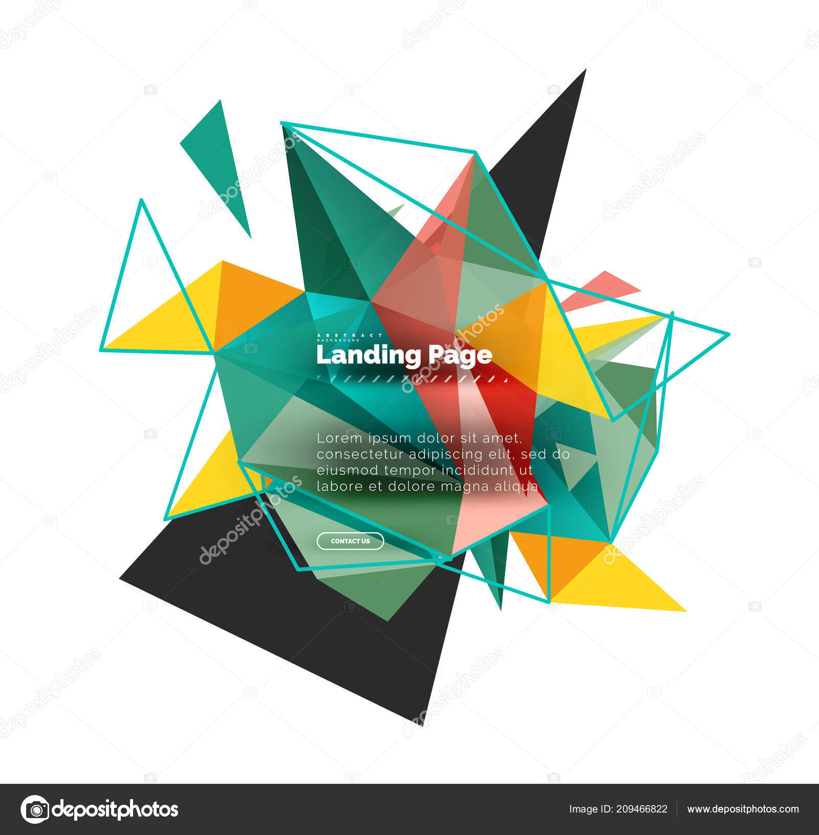 Triangular design abstract background, landing page. Low poly style ...