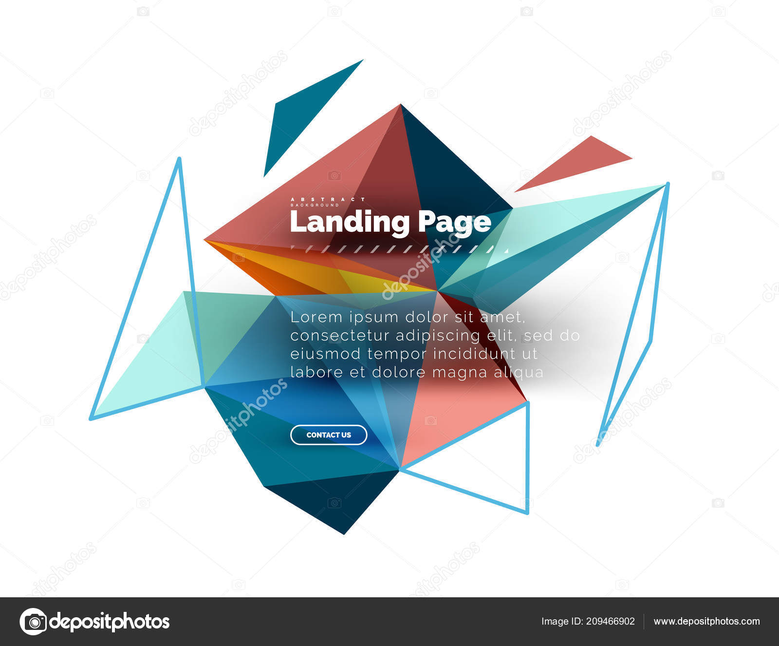 Triangular design abstract background, landing page. Low poly style ...