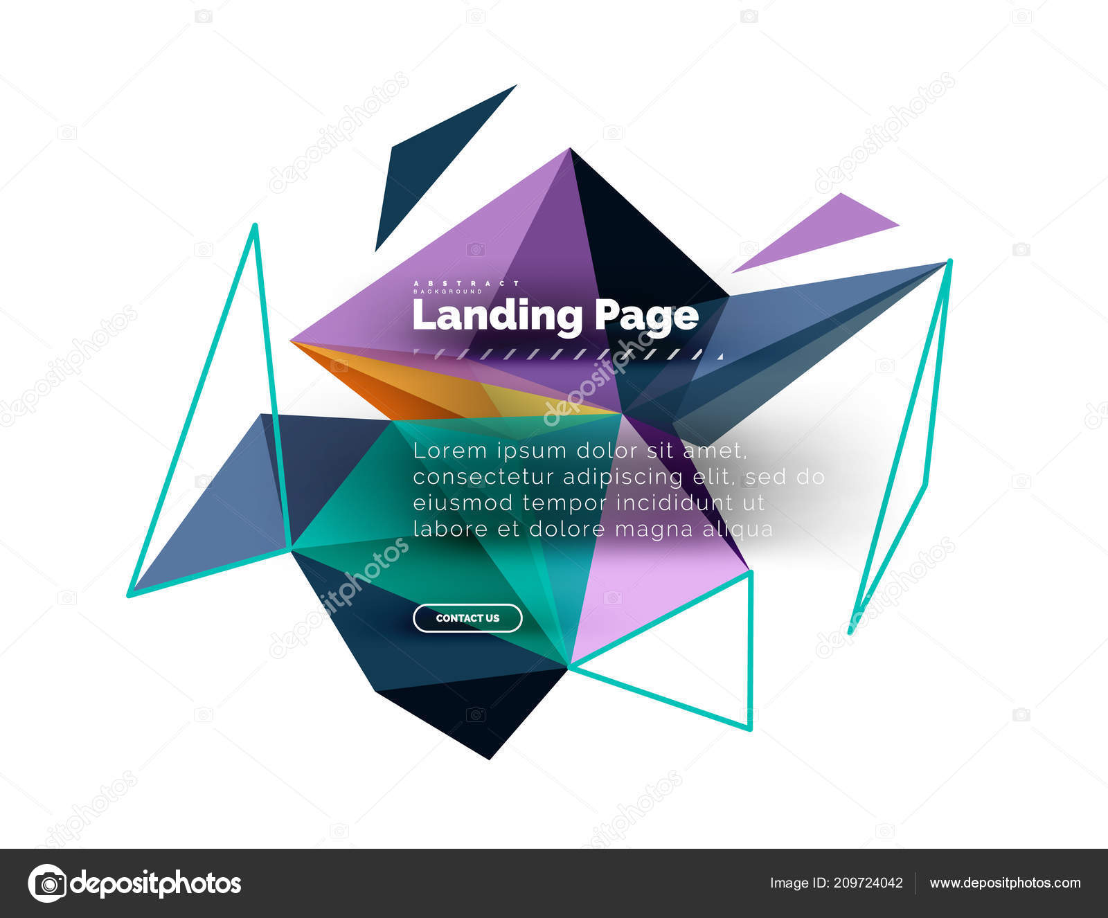 Triangular design abstract background, landing page. Low poly style ...