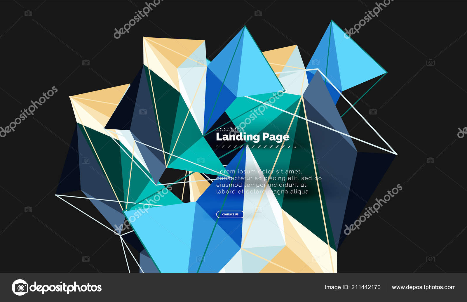 Vector 3d triangle abstract background, polygonal geometric design ...
