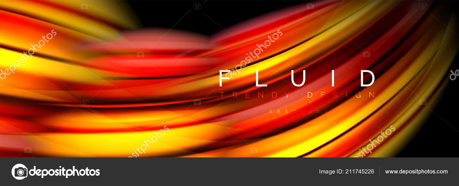 Wave fluid flowing colors motion effect, holographic abstract ...