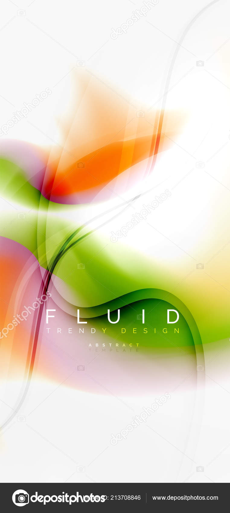 Color flowing wave, trendy liquid design template Stock Vector by ...