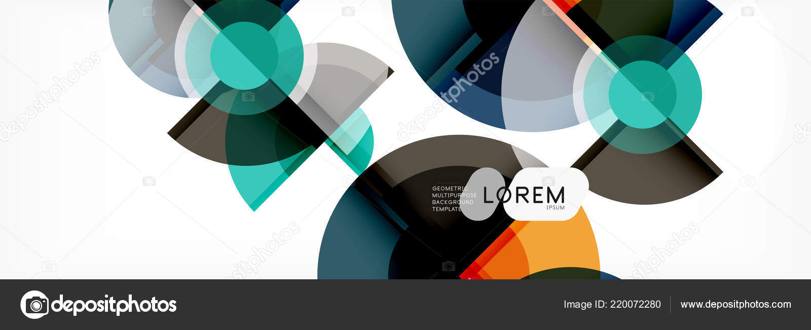 Vector fantastic circle modern geometric background template Stock ...